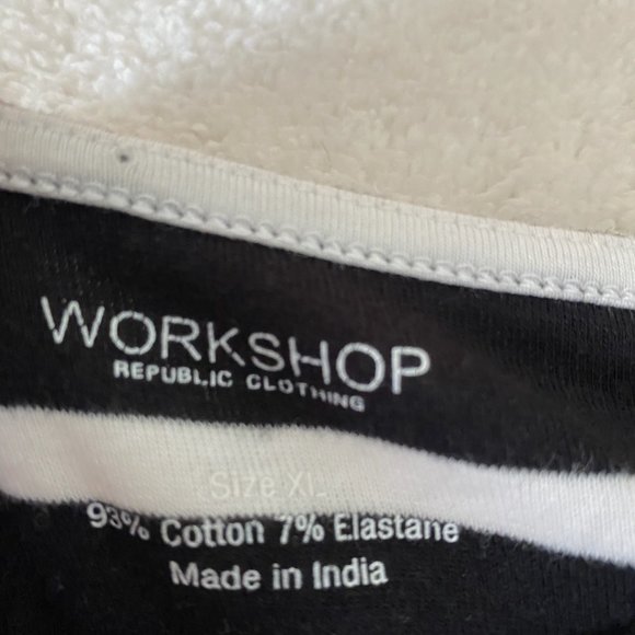 Workshop Republic Clothing | Tops | Black White Striped Top Xl Workshop Republic Clothing | Poshmark